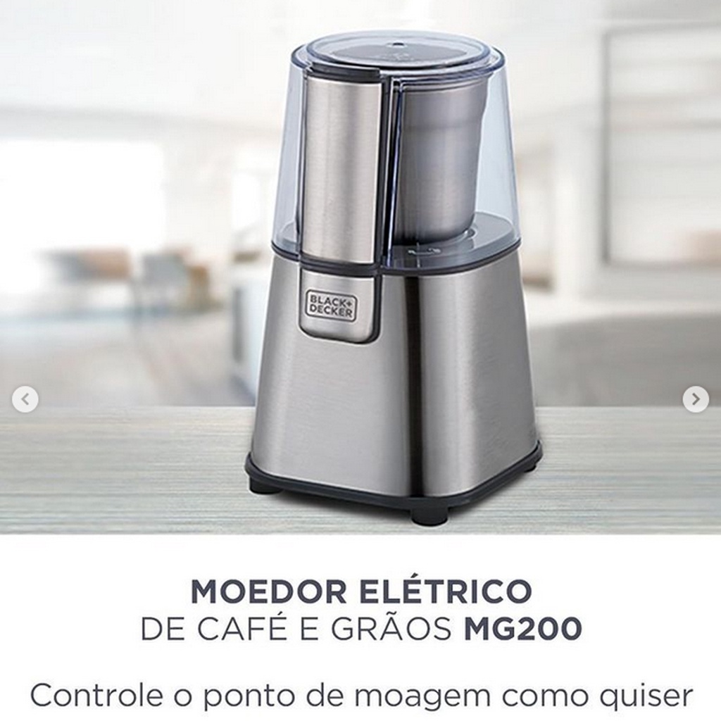 Mini Triturador De Grãos Semente Moedor De Café Eletrico Inox MG200 ...