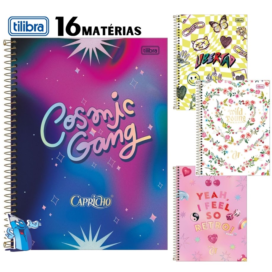 CADERNO CAPRICHO 16 MATERIAS 256 FOLHAS TILIBRA | Shopee Brasil