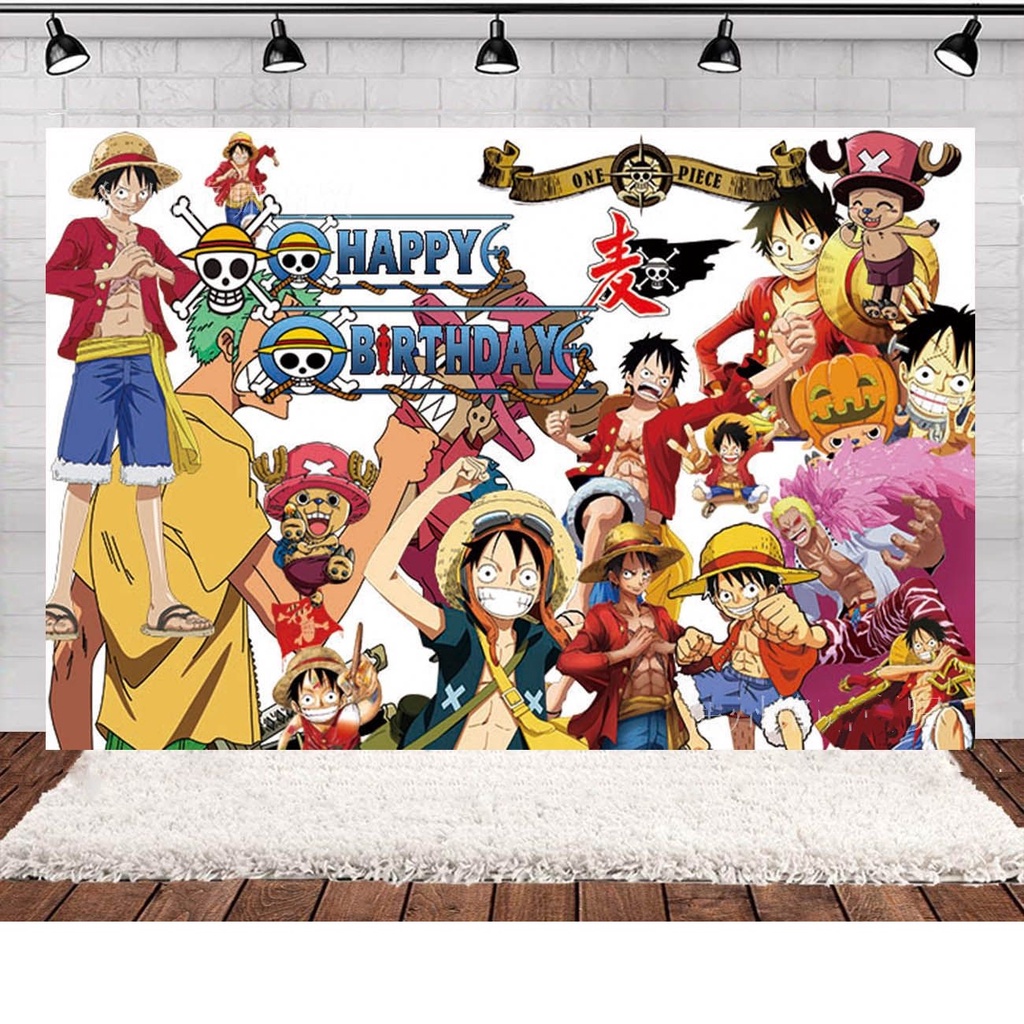 Fundo Da Festa De Aniversário One Piece Background Luffy Boy Decoração ...