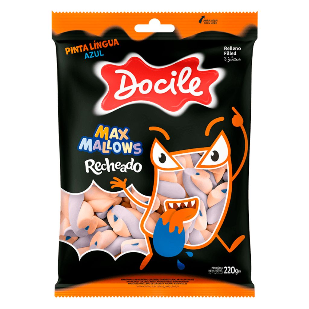 Maxmallows Recheado Pinta Língua Azul 220Gr - Docile | Shopee Brasil