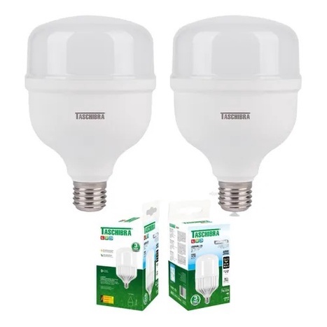 Kit 2 Lâmpada Led 40w E27 6500K Bulbo Luz Fria Galpão Comércio Tkl 225 Taschibra | Shopee Brasil