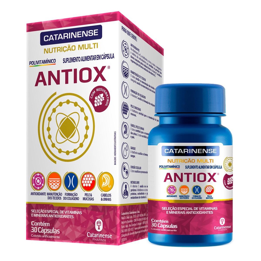 Polivitamínico ANTIOX Catarinense Vitaminas e Minerais | Shopee Brasil