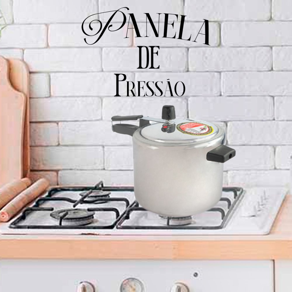 Panela de Pressão Roque 4,5 Litros Inox Media Carne Feijão Polida ...