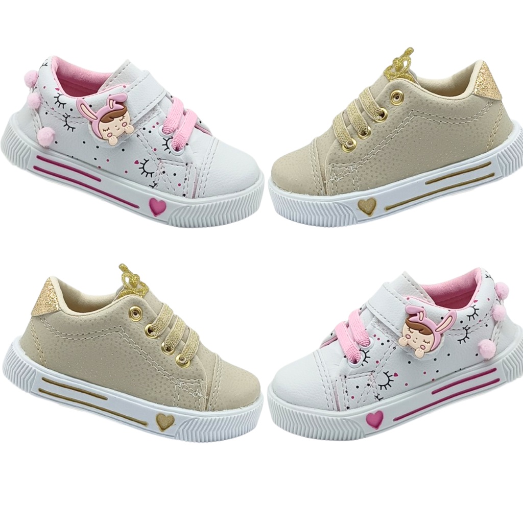 Kit 2 Sapatinho Bebe Meninas Botinha Feminina Infantil Tênis | Shopee ...