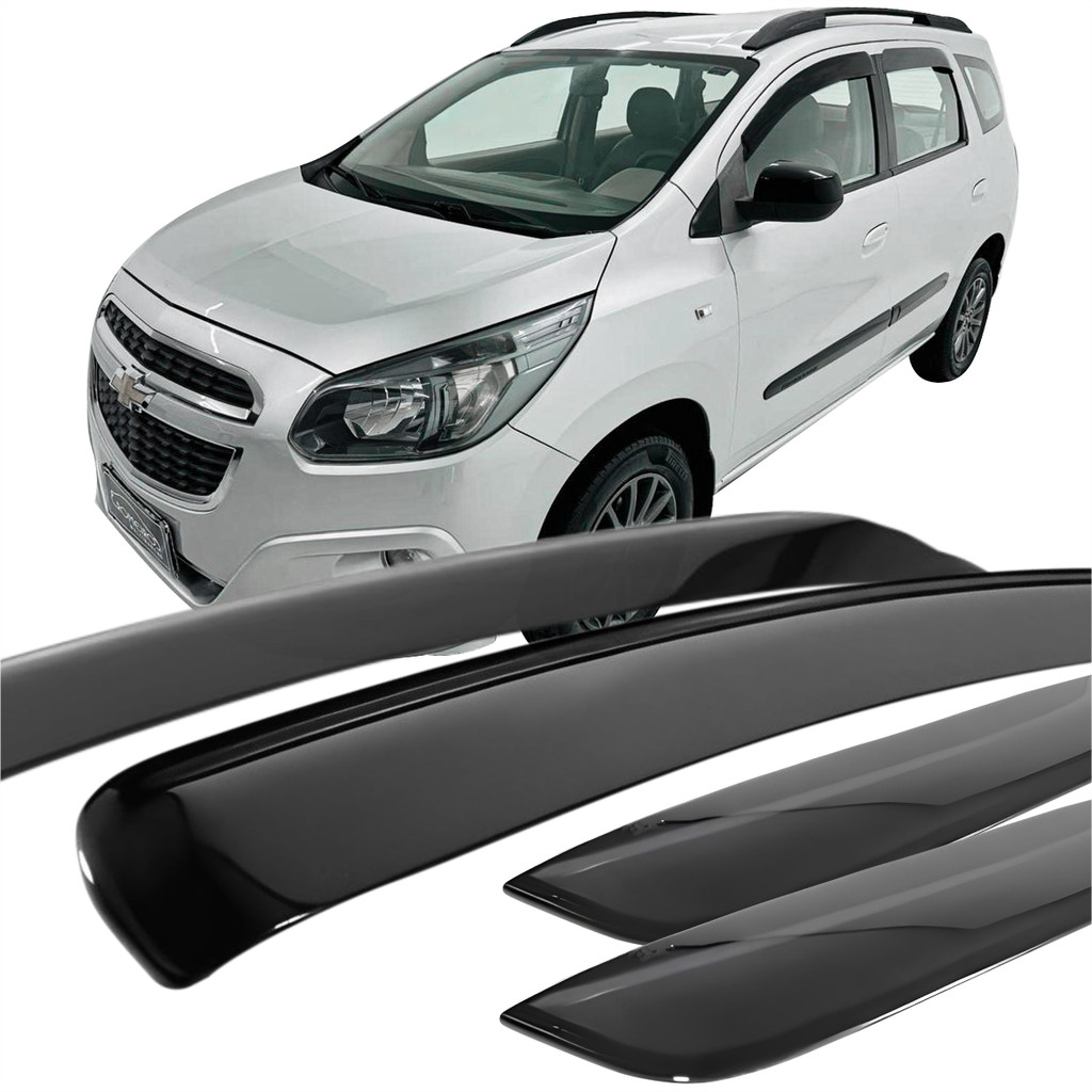 Calha de Chuva Defletor Fume Preto GM Spin 2012 2013 2014 15 A 23 2024 ...