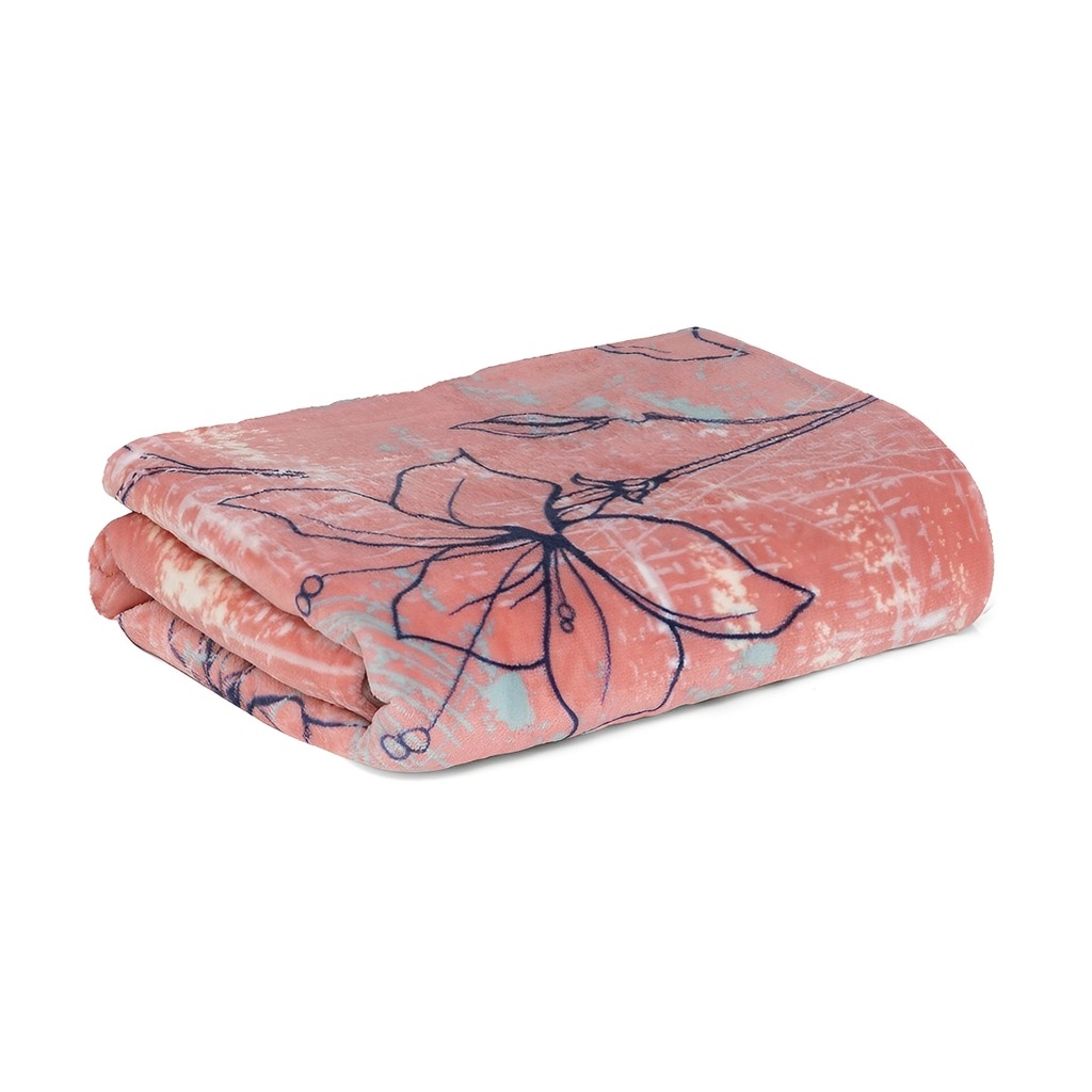 Manta Flannel Sutile Rosa Floral King Toque Macio Jolitex | Shopee Brasil