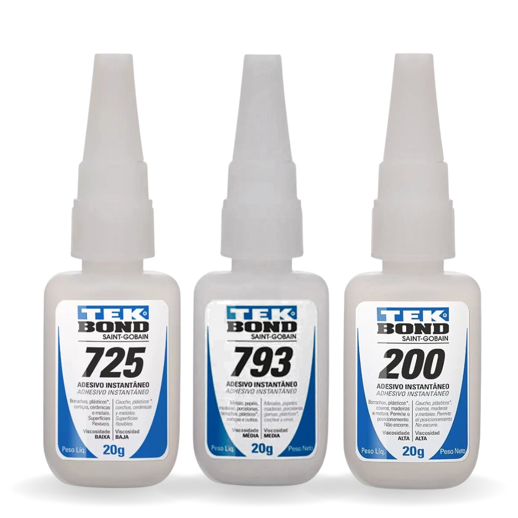 Cola Instantânea Adesivo 20g Tekbond 200 725 793 Super Cola Multiuso ...