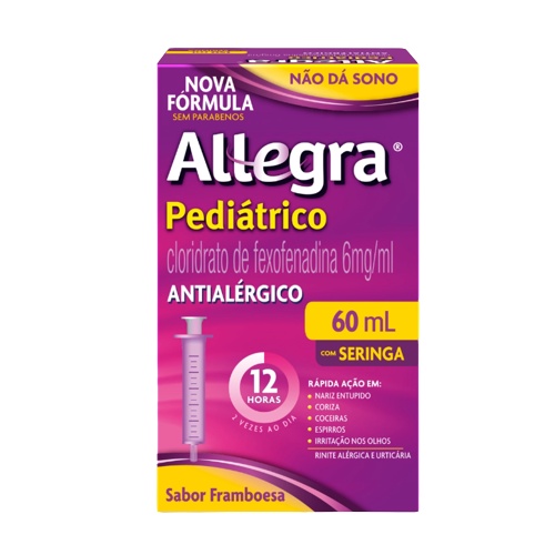 Allegra Pediátrico 6mg Sanofi Sabor Framboesa Frasco 60ml | Shopee Brasil