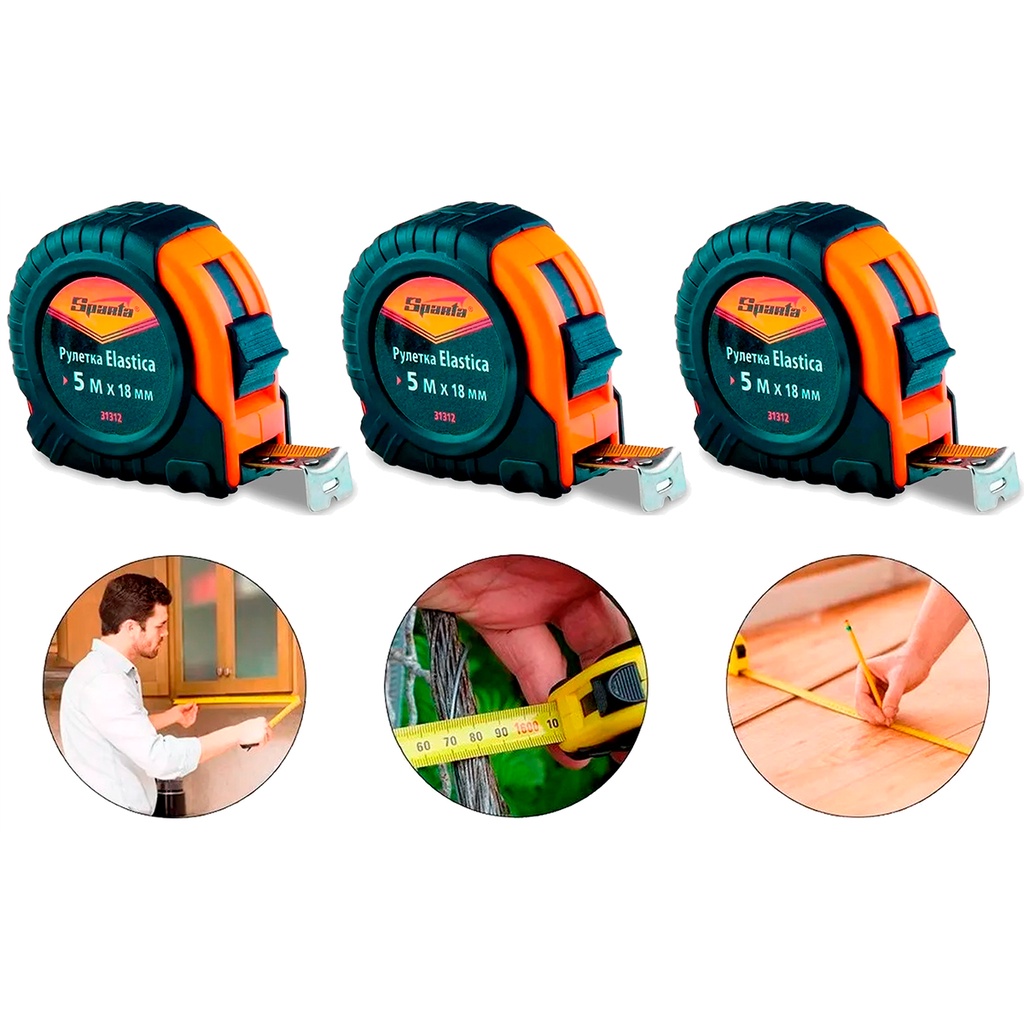 Trena 5 Metros Manual Emborrachada C/ Trava Kit 03 Unidades | Shopee Brasil