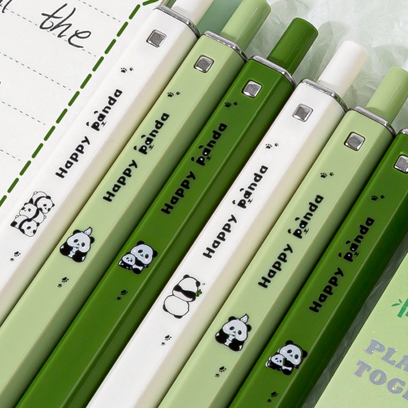 4Pcs Creative Happy Panda Gel Pen Set 0.5mm Secagem Rápida Papelaria ...