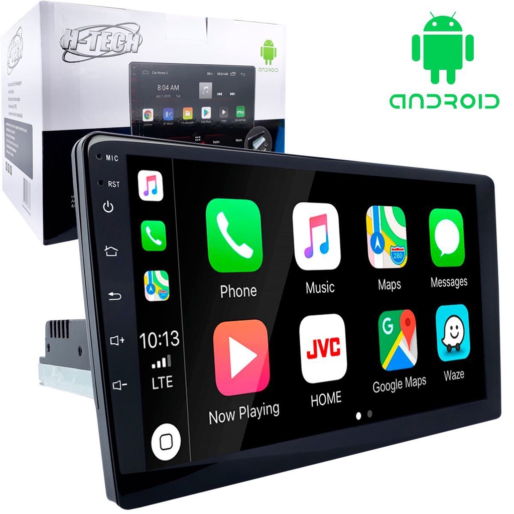 Central Multimidia 9pol 1Din 2GB 32GB Android 12 Carplay Android Auto HT-9823CA Espelhamento ...