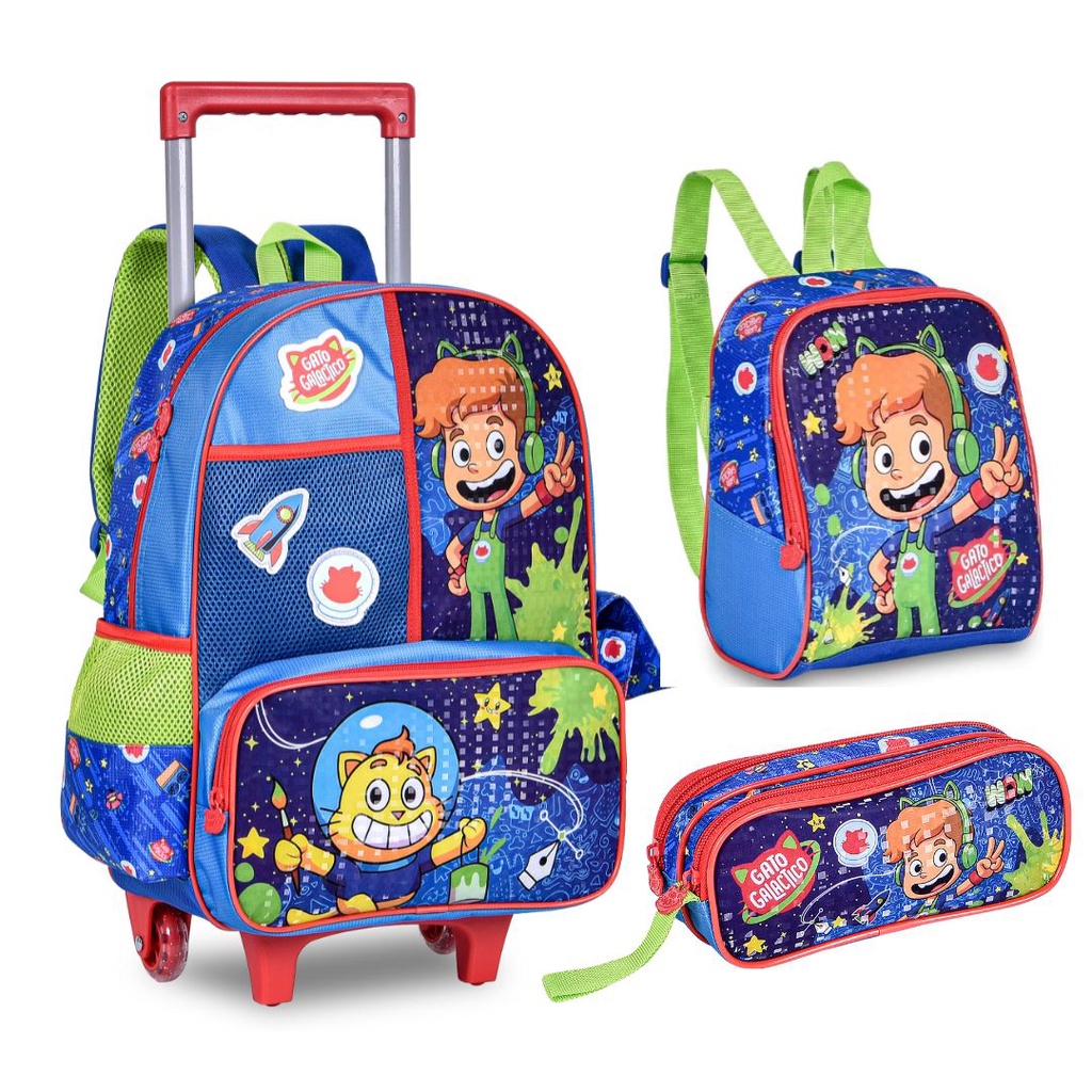 Kit Mochila Rodinha Gato Galactico Youtuber Original | Shopee Brasil