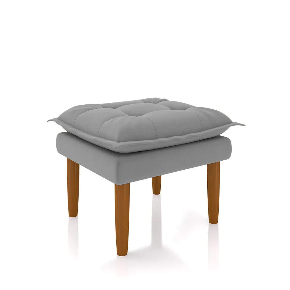 Puff Banquinho Apoio Para Os Pés Luxo Suede Prata | Shopee Brasil
