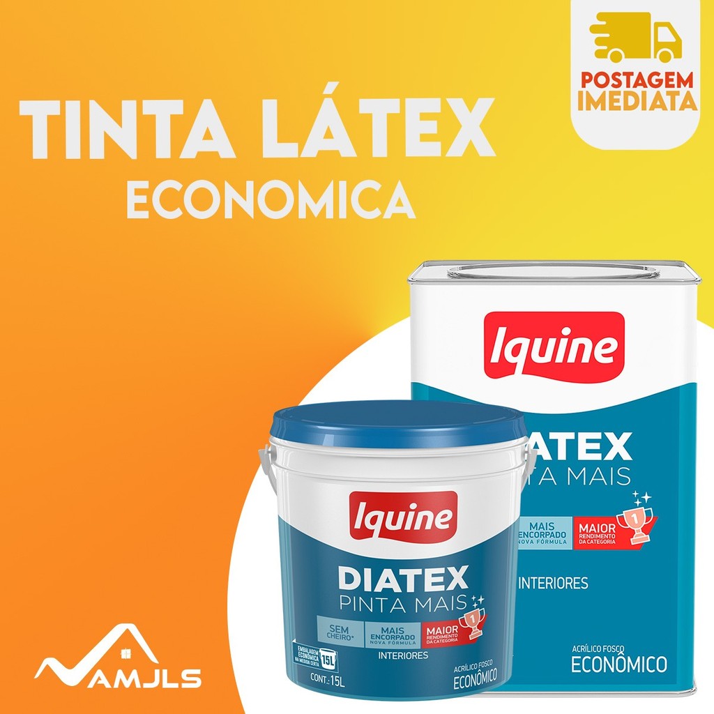 Tinta Econômica Látex 18L e 15L Branco Neve Aveludado | Diatex Pinta mais Iquine | Shopee Brasil