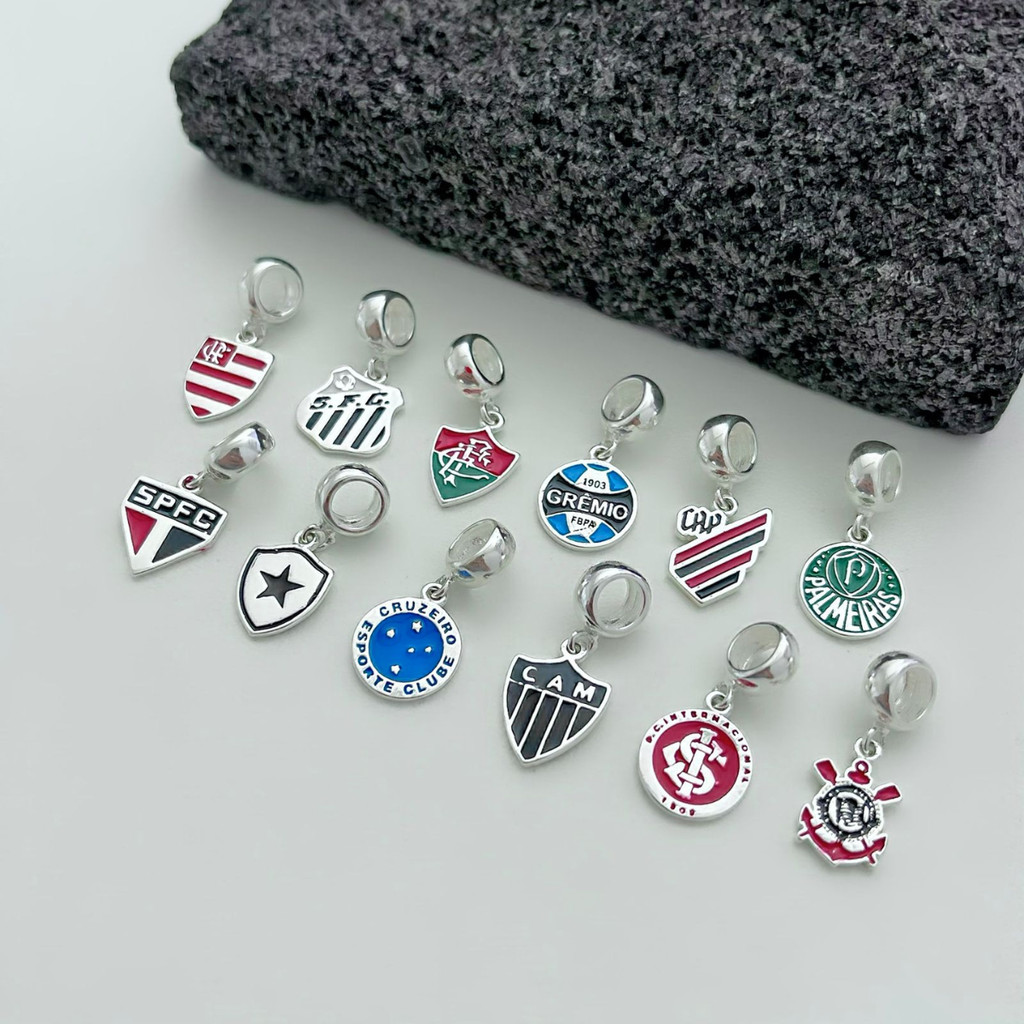 Pingente Berloque Times de Futebol em Prata 925 Resinado | Shopee Brasil