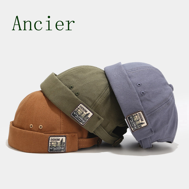 Fancier Vintage Algodão Remendo Sem Aba Crânios Boné Cor Sólida Rua ...