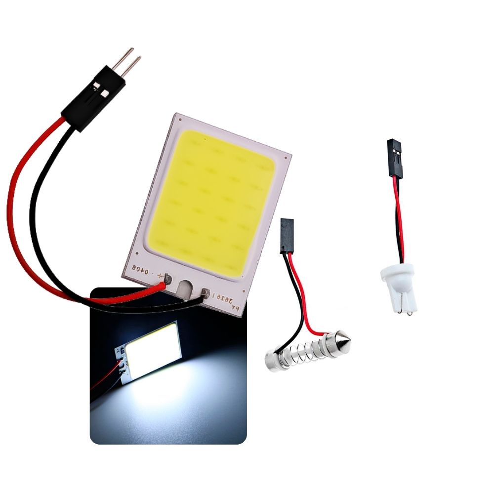 Placa Chip Cob 24 Leds 12V 5W T10 Pingo Festoon W5W Luz Branca Fria Luz ...