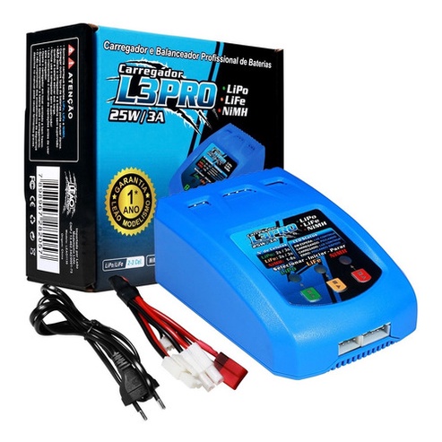 Carregador E Balanceador L3PRO Leão 25w 3A Bivolt Para Baterias LiPo E LiFe De 2s/3s E NiMH de ...