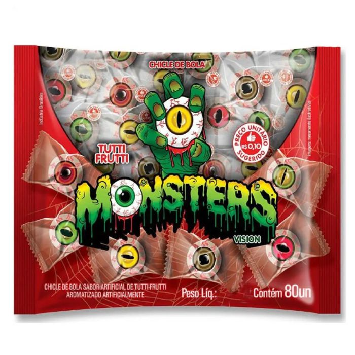 Chicle de Olho Monster Vision contendo 80 unidades - 440g | Shopee Brasil