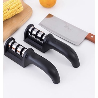 Amolador Afiador De Facas Em Aço Inox Com 3 Afiadores | Shopee Brasil