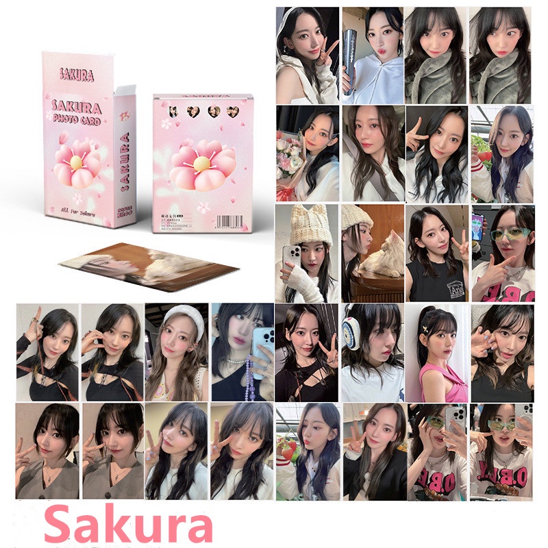 50-119pcs LE SSERAFIM Laser HOLOGRAPHIC LOMO Cards Sakura CHAEWON ...