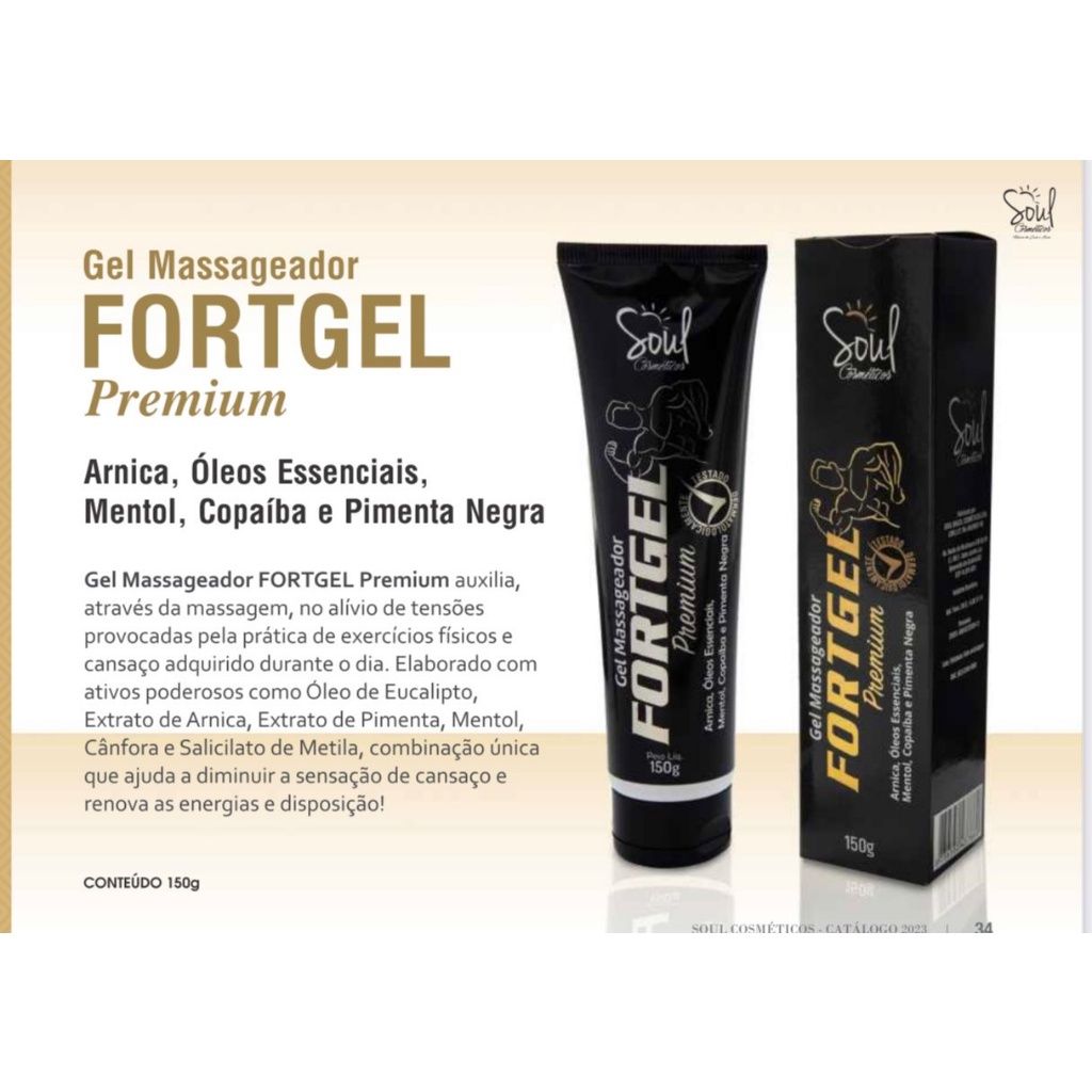 CAIXA COM 12 UNIDADES GEL MASSAGEADOR – FORTGEL PREMIUM – 150G | Shopee ...