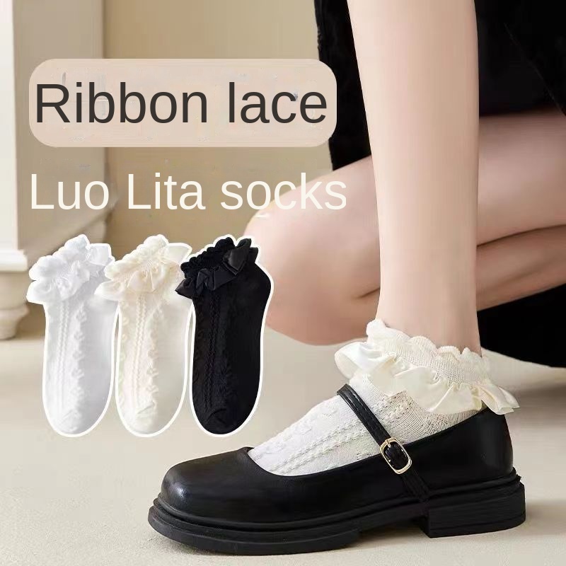 Meias De Rufle JK Sweet Girl Lolita Estilo Kawaii Cute Short Socks Moda ...