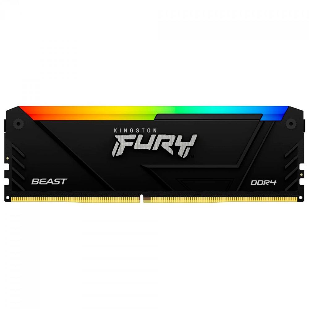MEMORIA KINGSTON FURY BEAST BLACK RGB 8GB DDR4 3200MHZ KF432C16BB2A/8 | Shopee Brasil