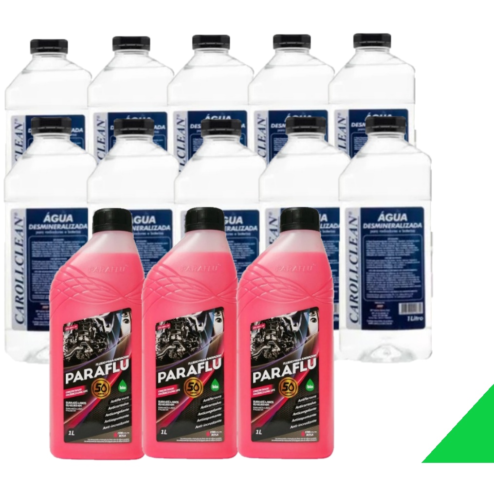 KIT 10 AGUAS DESMINERALIZADA E 3 PARAFLU CONCENTRADO ROSA | Shopee Brasil