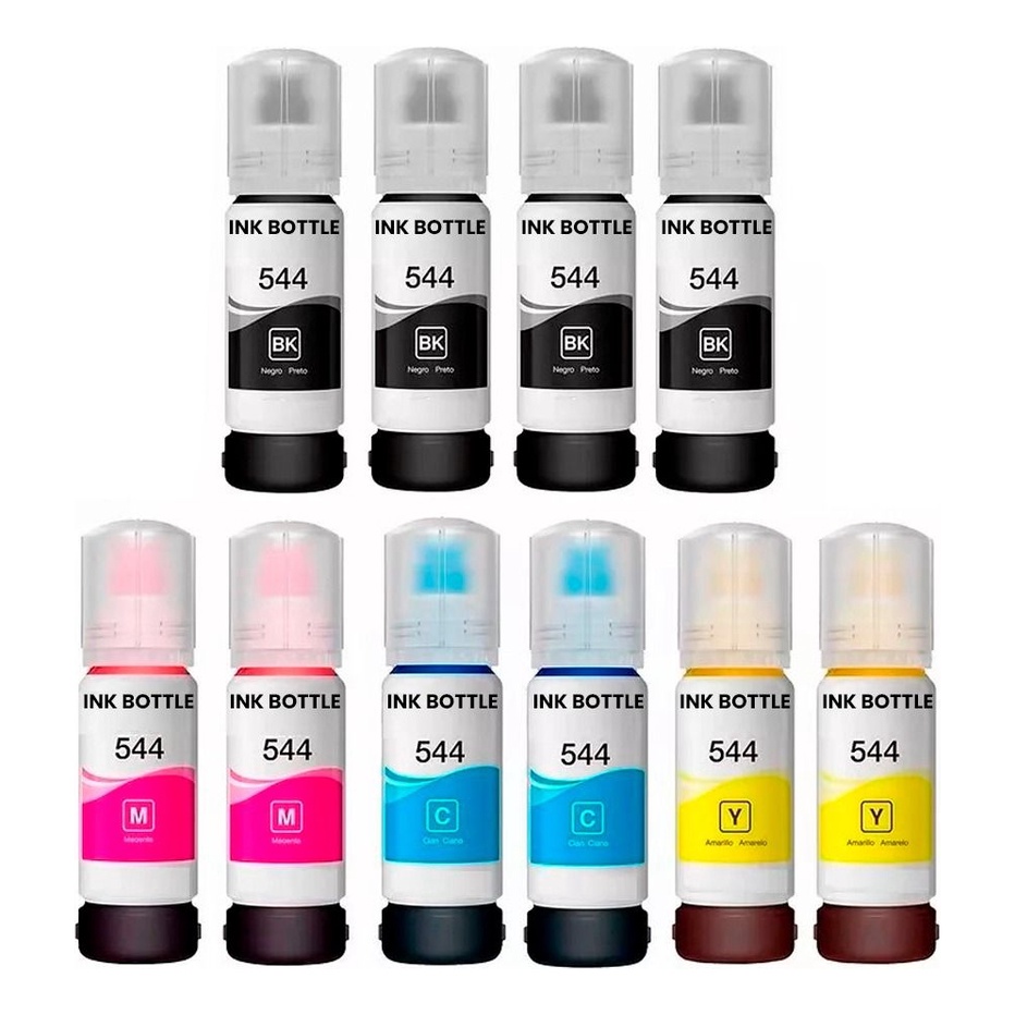 Kit 10 Refil De Tintas T544 Para L3110 L3150 L3250 Bycm! | Shopee Brasil