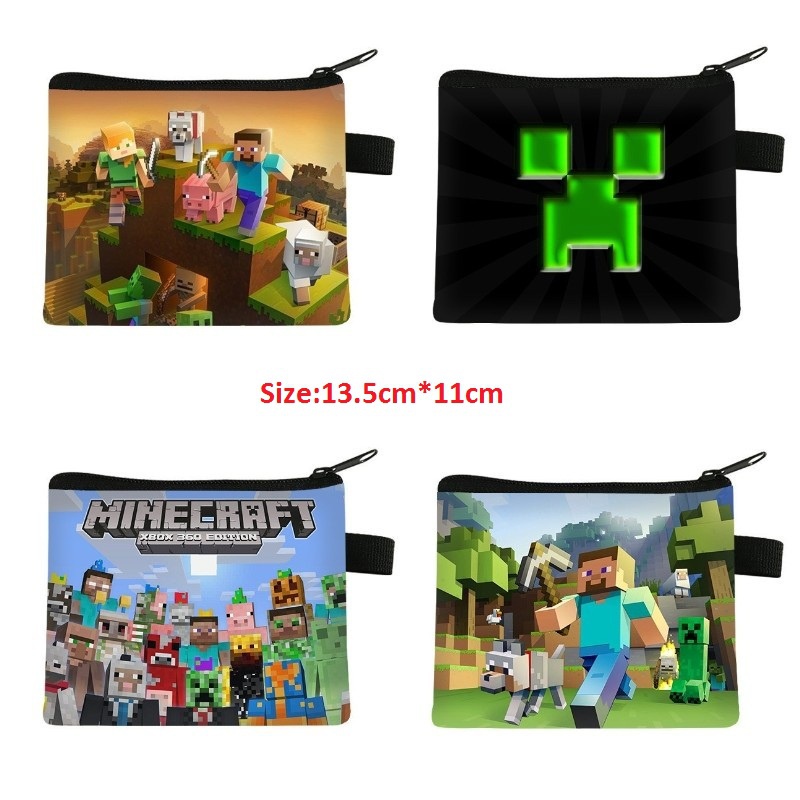 Minecraft Steve Creeper carteira infantil do meu mundo bolsa de moedas ...