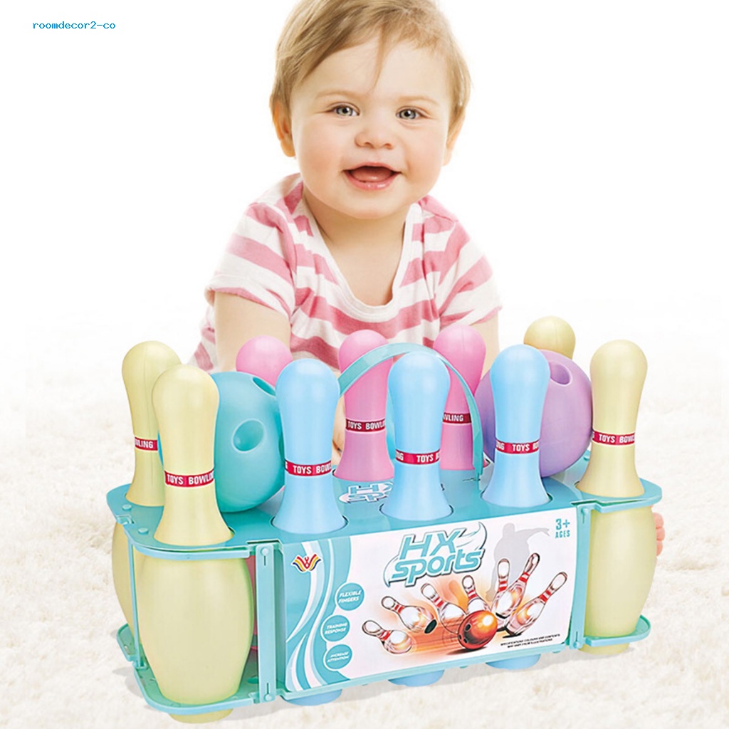 Bowling Pins Toy Colorful Balls Interactive Kids Set with Vibrant ...