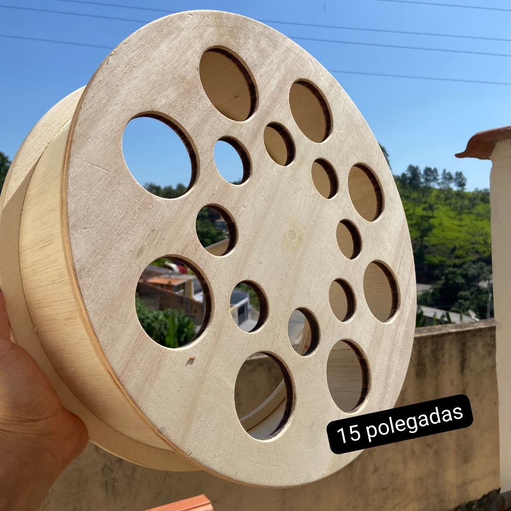 Carretilha para Pipas e Papagaios 15 Polegadas e 16 Furos - Crua ...