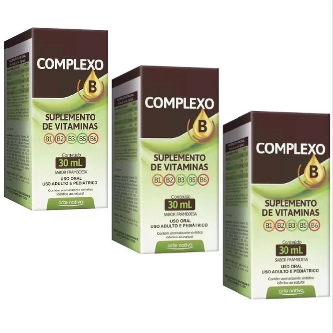 Kit 3 Suplemento Vitaminas Complexo B Gotas 30ml Arte Nativa | Shopee Brasil