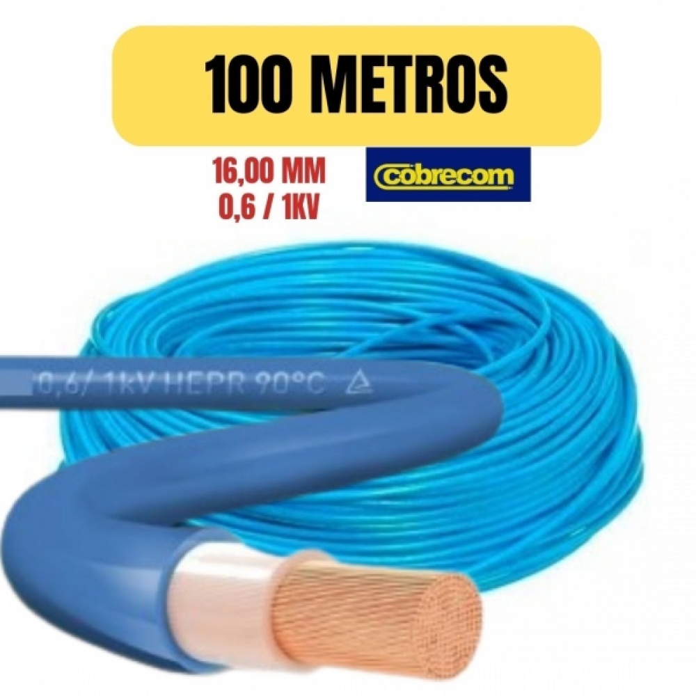 CABO FLEXIVEL NAX 0,6/1KV 16MM AZUL 100 METRO COBRECOM IMETRO | Shopee Brasil