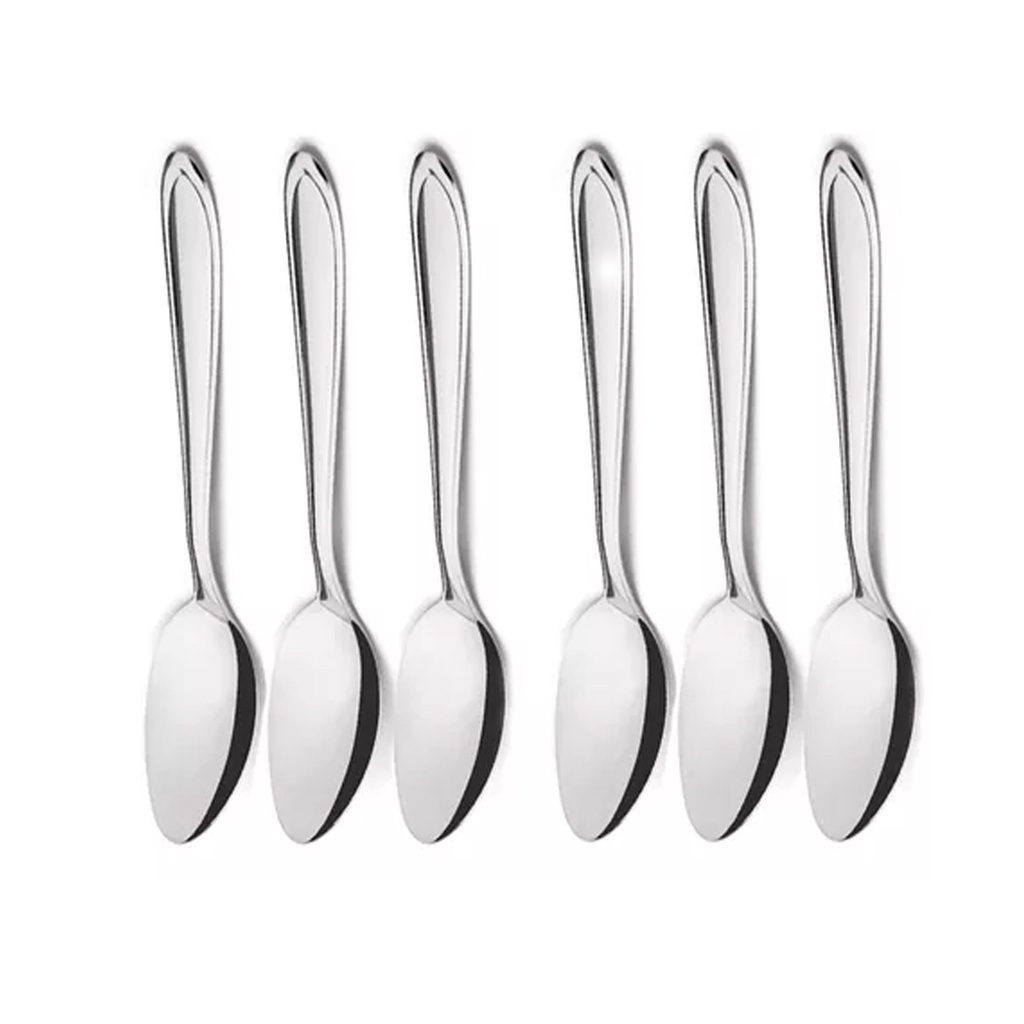 Kit Jogo Colher de Sopa Inox 6pç Inox Aço Restaurante Buffet | Shopee ...