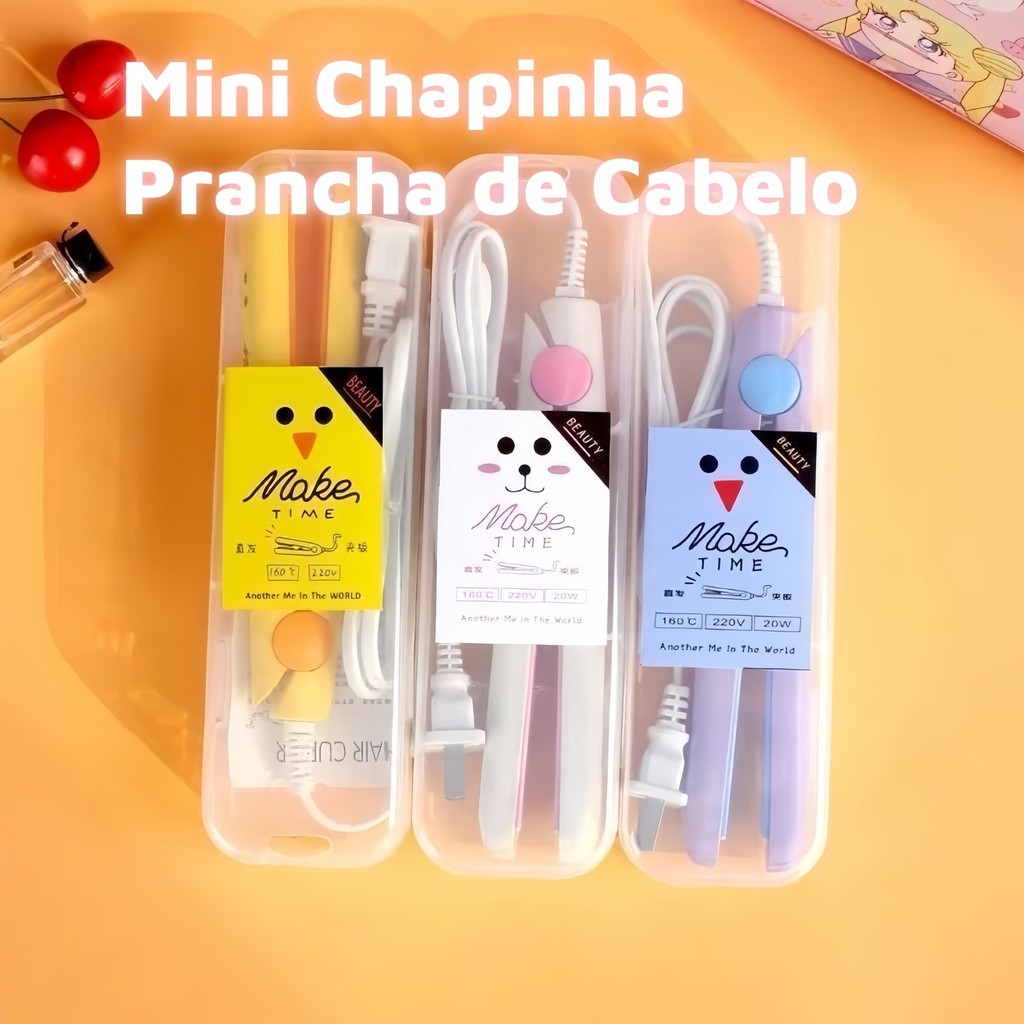 Mini Chapinha Prancha De Cabelo Pequena Portátil Chapinha Profissional ...