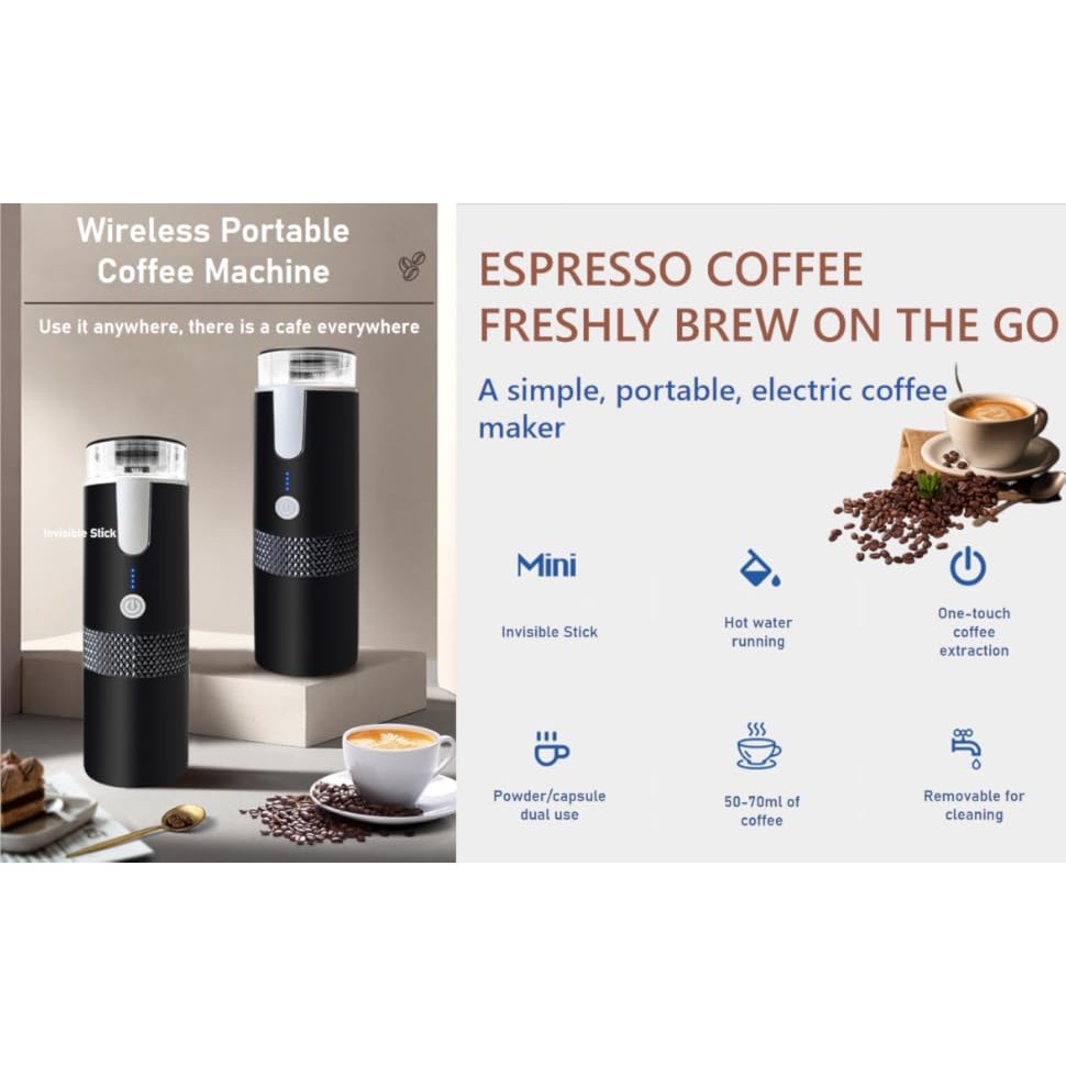 Máquina de café expresso portátil Mini cafeteira portátil Máquina de ...