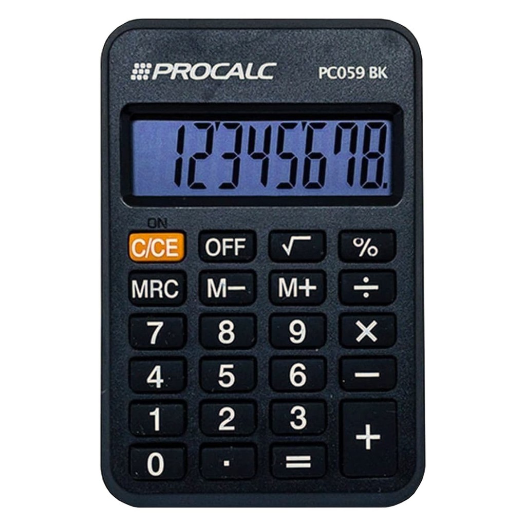 Calculadora de Bolso 8 Dígitos PC059BK - Procalc | Shopee Brasil