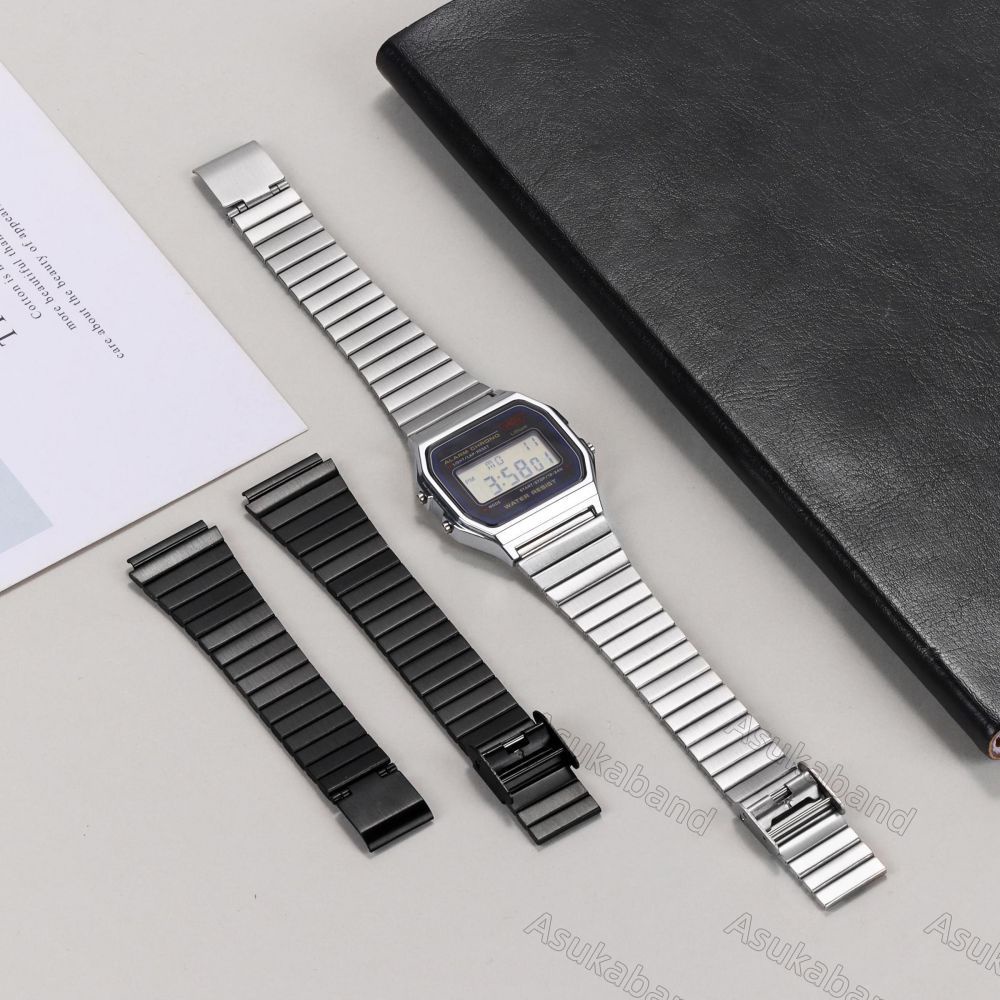 Pulseira De Relógio Clássica Para Casio A158 A168 SGW400 F91W F84 F105 F108 AE1200 AE1300 Bloco ...