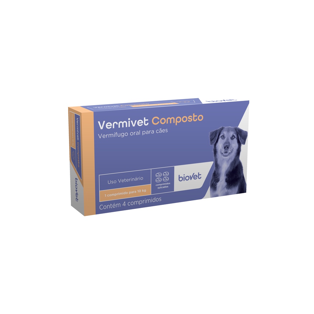 Vermivet Composto 4 comprimidos - Contravermes Biovet | Shopee Brasil