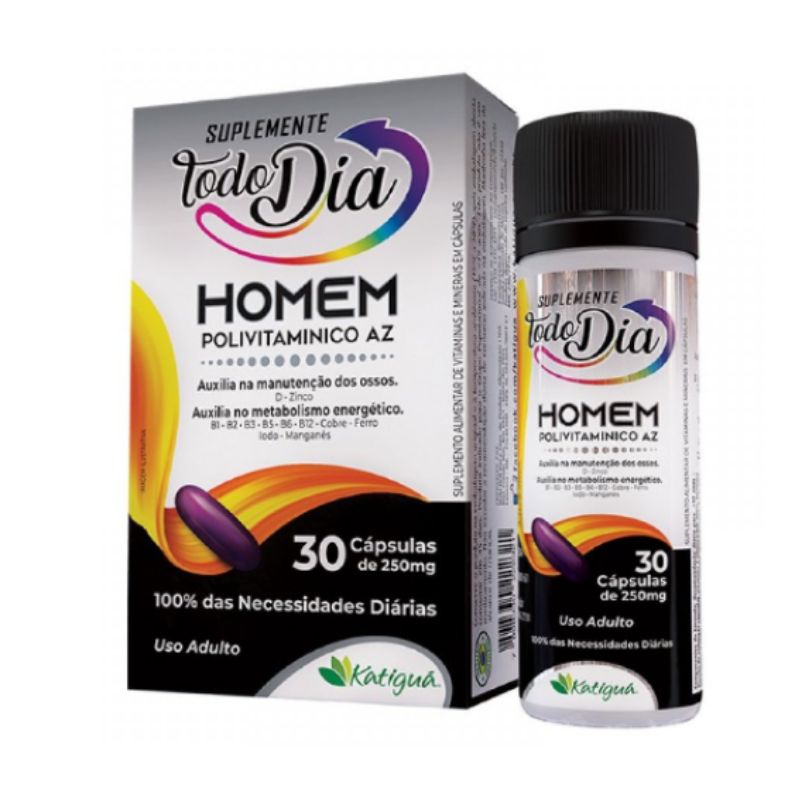 Homem (Todo Dia) Complexo Vit. A à Z 30 cáps 250mg Katiguá | Shopee Brasil