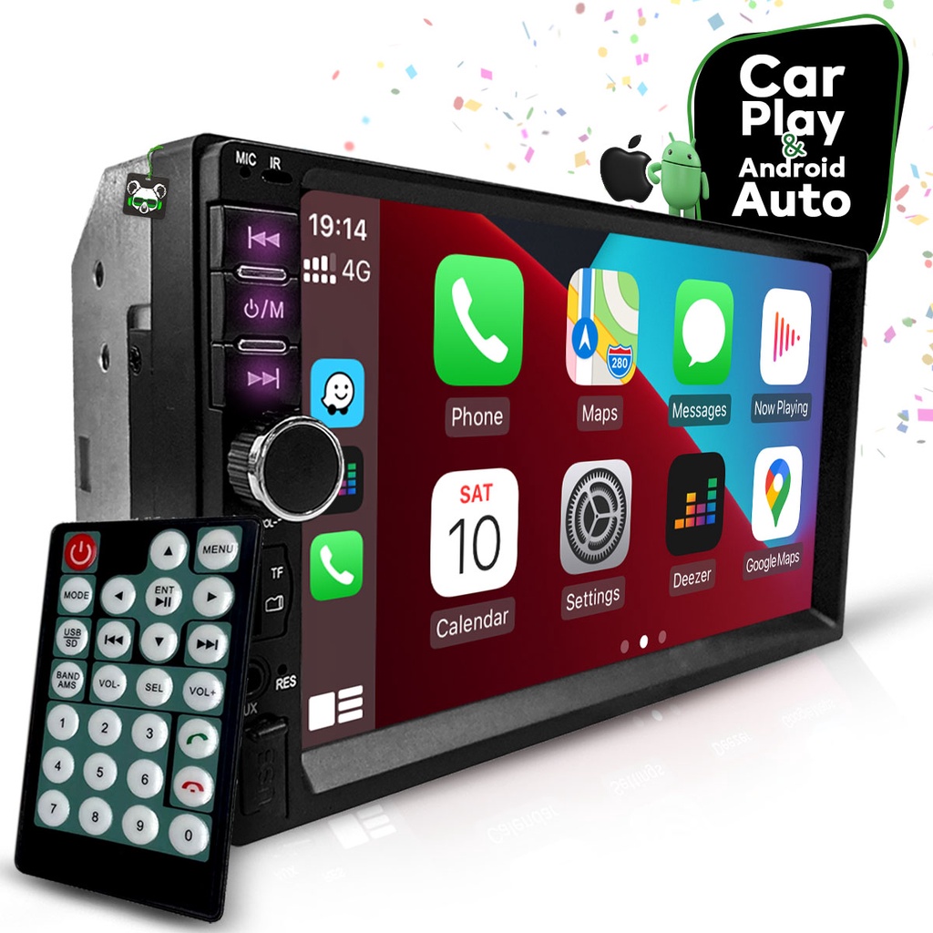 Central Multimídia Universal 2DIN CarPlay + AndroidAuto MP5 | Shopee Brasil