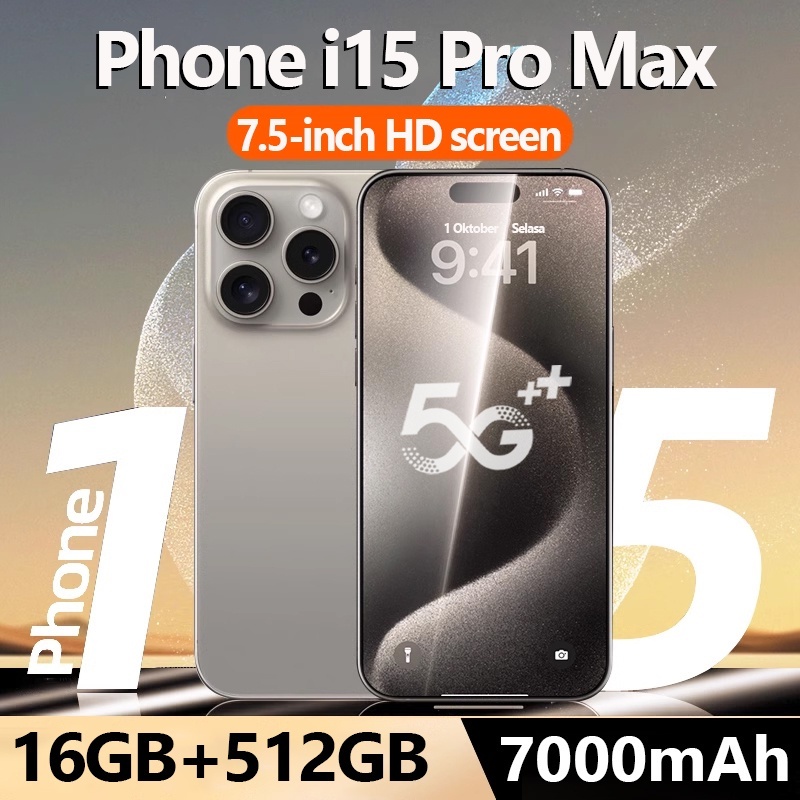 I15 Pro Max Novo Smartphone Original 5G Android 6.8 Polegadas OTG Tela Cheia ID Facial 1TB ...