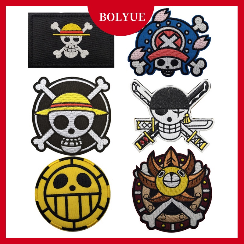 One Piece Velcro Patch Luffy Emblema Patches Pano Pirata Desenhos ...