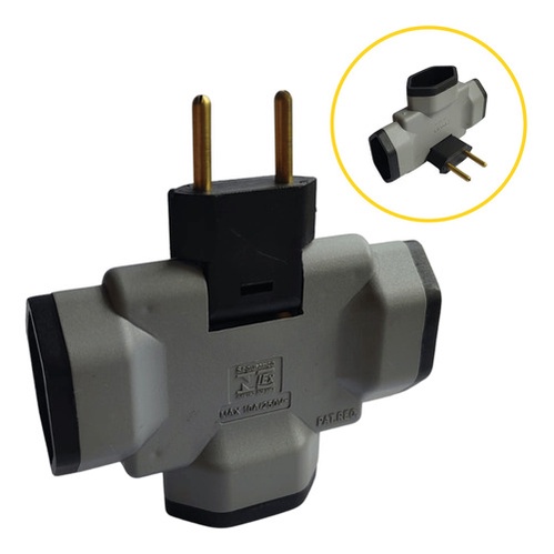 Benjamin T Adaptador Articulado Plug Tomada Selo INMETRO 10A | Shopee Brasil