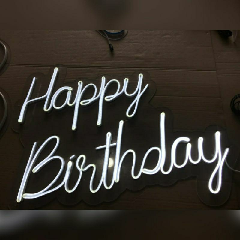 Painel Luminária Happy Birthday em LED Neon 60cmx40cm | Shopee Brasil
