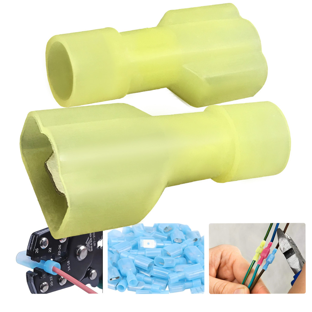 Kit 200 Terminal Macho Totalmente Isolado Faston 4 A 6mm Amarelo ...