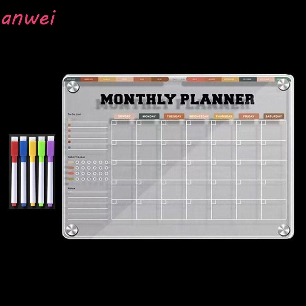 Planejador Semanal Acrílico ANWEI , Quadro De Notas Apagável Para ...