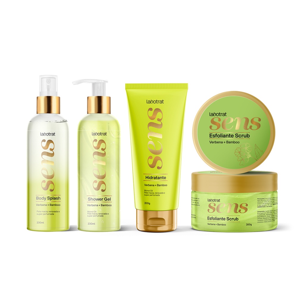 Kit Sens Verbena e Bamboo Labotrat - Shower Gel + Scrub + Hidratante + Body Splash | Shopee Brasil